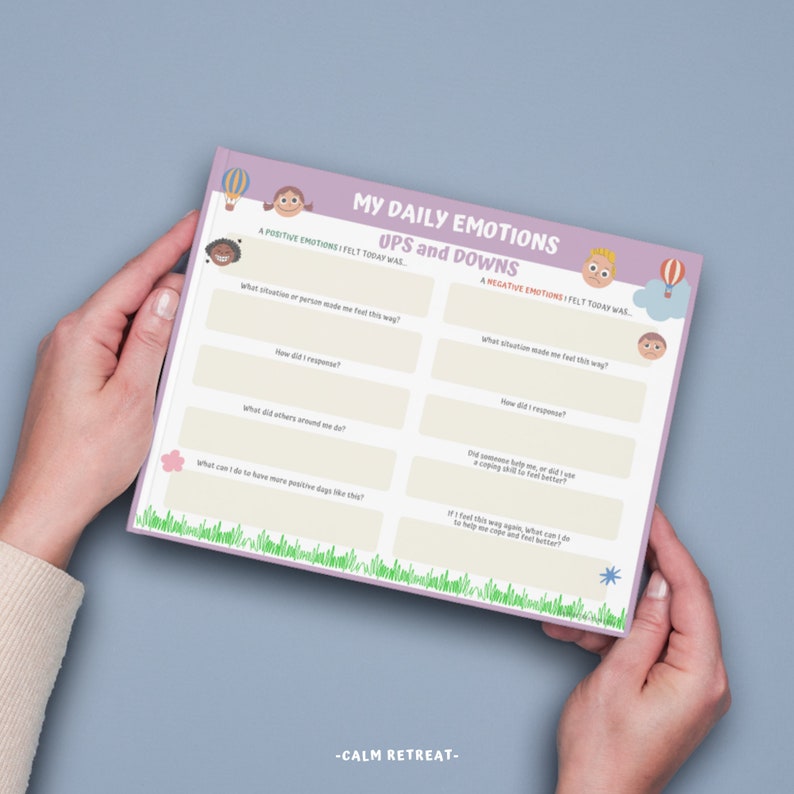 Daily Emotions Worksheet, Coping Skills Worksheets for Kids, Social ...