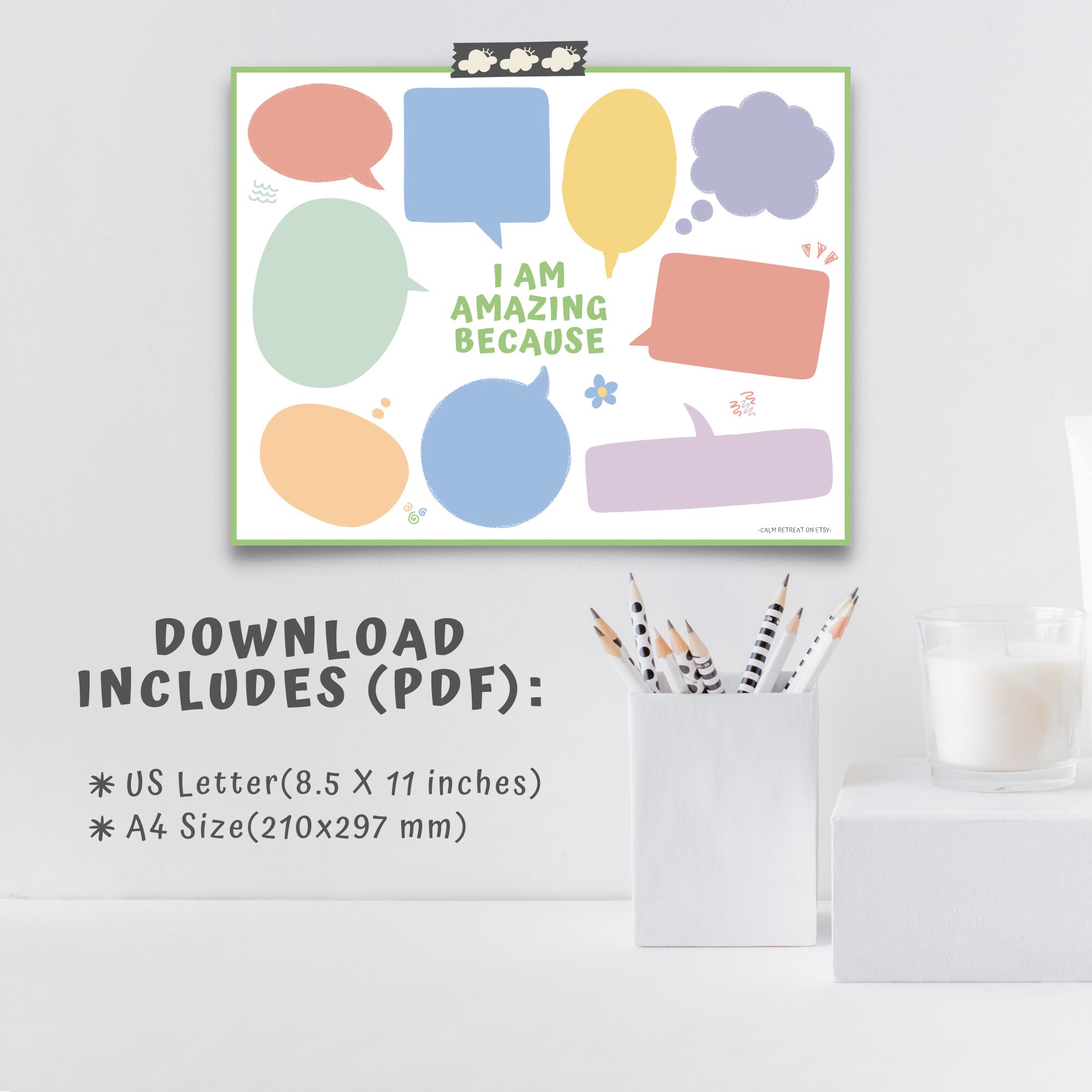 Self-esteem Fillable Worksheet, I Am Amazing Because PDF, Self-esteem ...