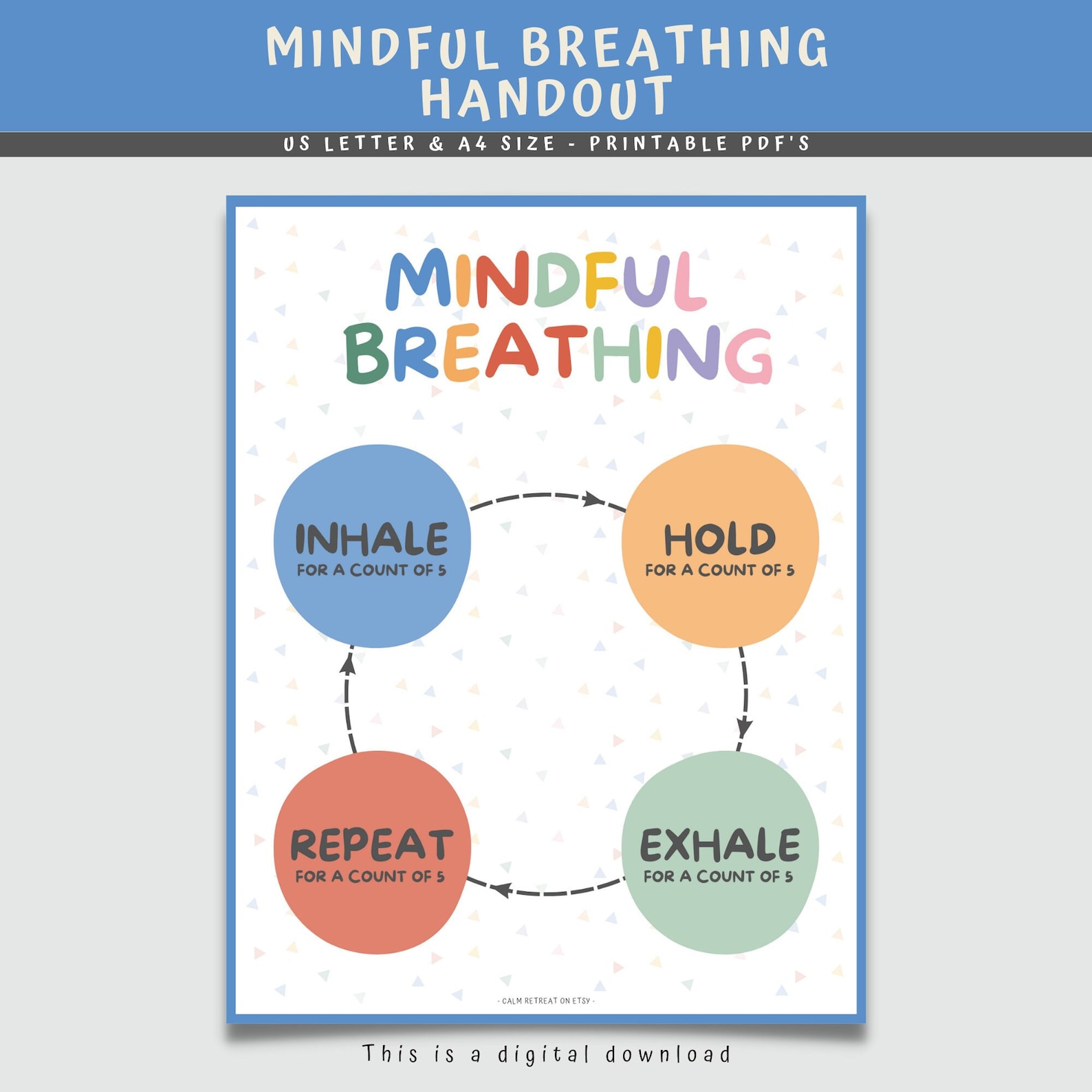 Mindful Breathing Poster, Calming Corner, Feeling Poster, Therapy ...