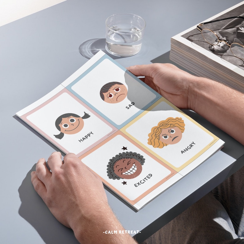 20 Feelings Emotions Flashcards for Kids & Teens, Montessori Preschool ...