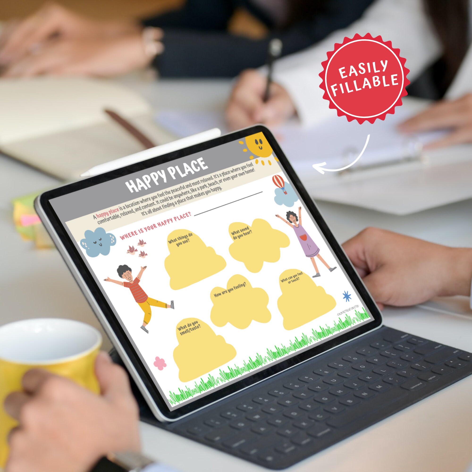 Happy Place Worksheet for Kids & Teens: Anxiety Calming (digital ...