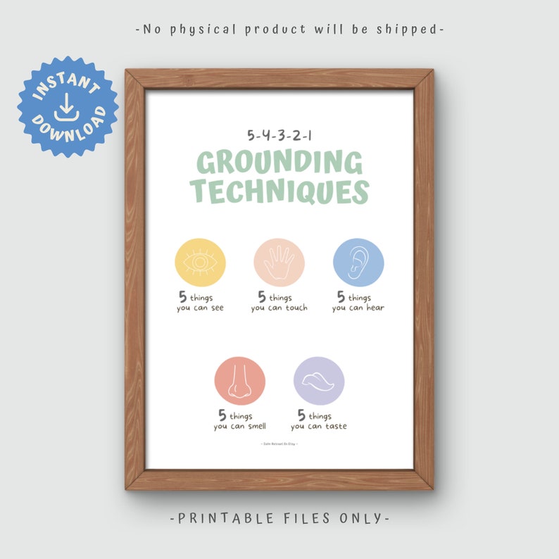 Grounding Technique Poster Coping Skills Poster Social - Etsy