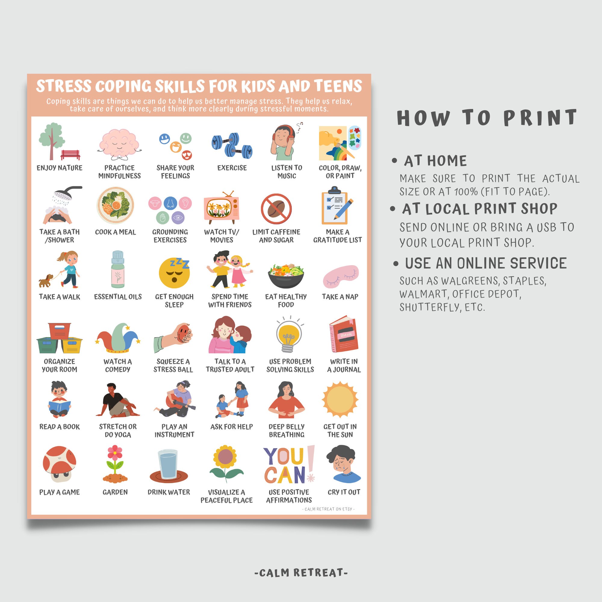 Stress Management Coping Skills for Kids & Teens, Anxiety Relief ...