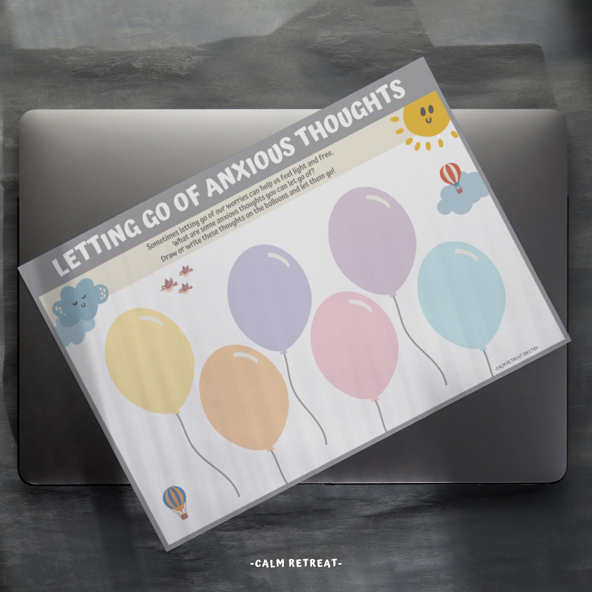 Anxiety Worksheet: Letting Go of Anxious Thoughts (digital Download) - Etsy