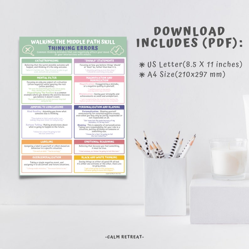 Walking the Middle Path DBT Skill, DBT Thinking Errors Handout ...