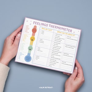Feelings Thermometer Worksheet, Printable Coping Skills Worksheets for ...