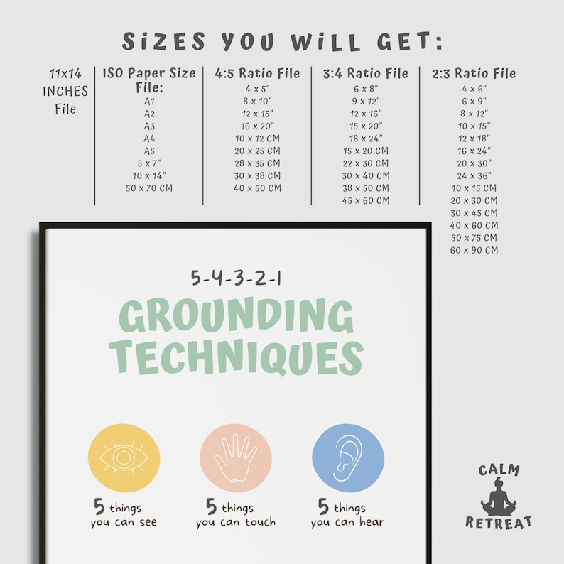 Grounding Technique Poster Coping Skills Poster Social - Etsy