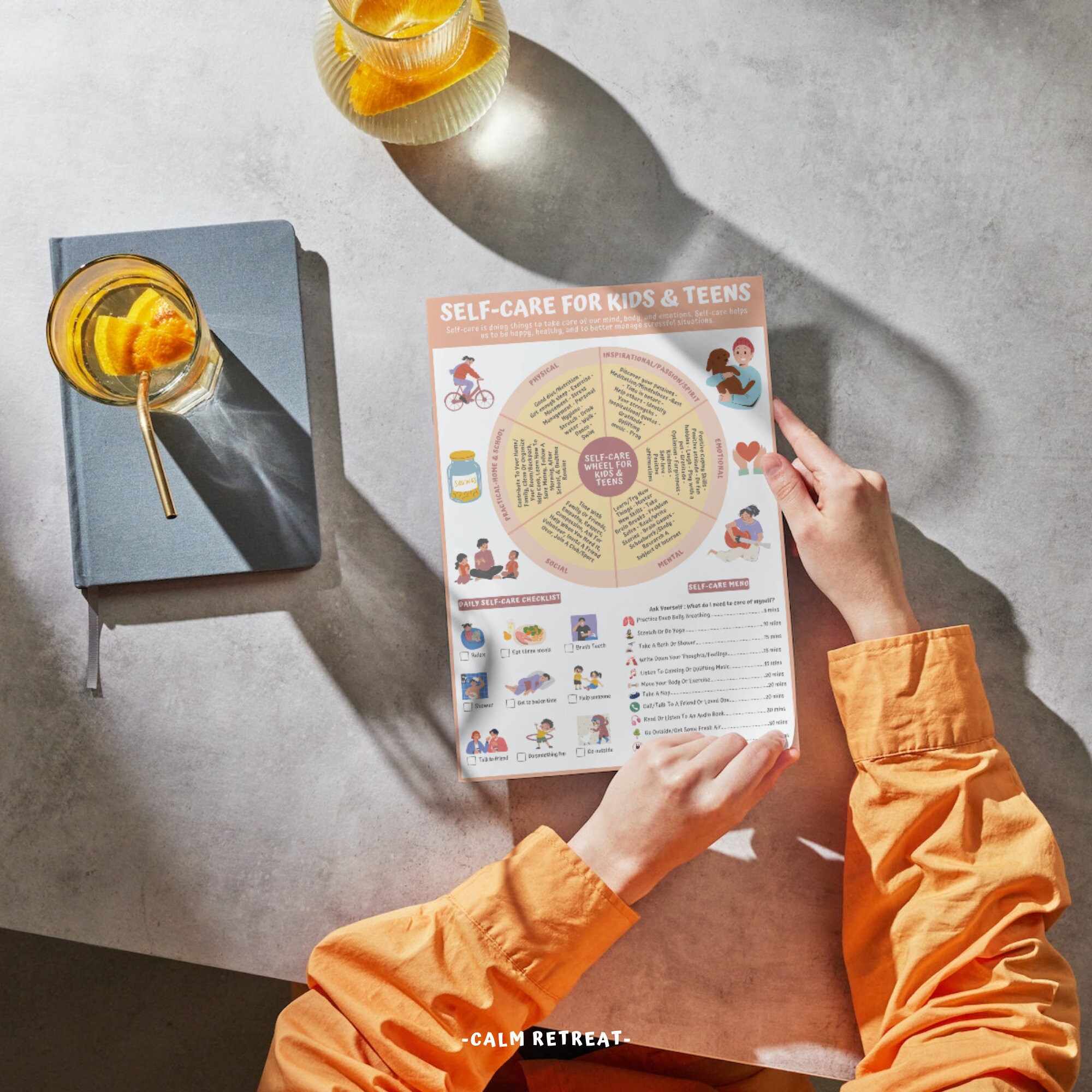 Self-care for Kids and Teens Printable Handout, Coping Skills, Mental ...