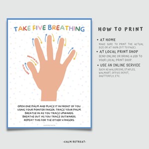 Take Five Breathing Poster: Calming Corner Decor (digital Download) - Etsy