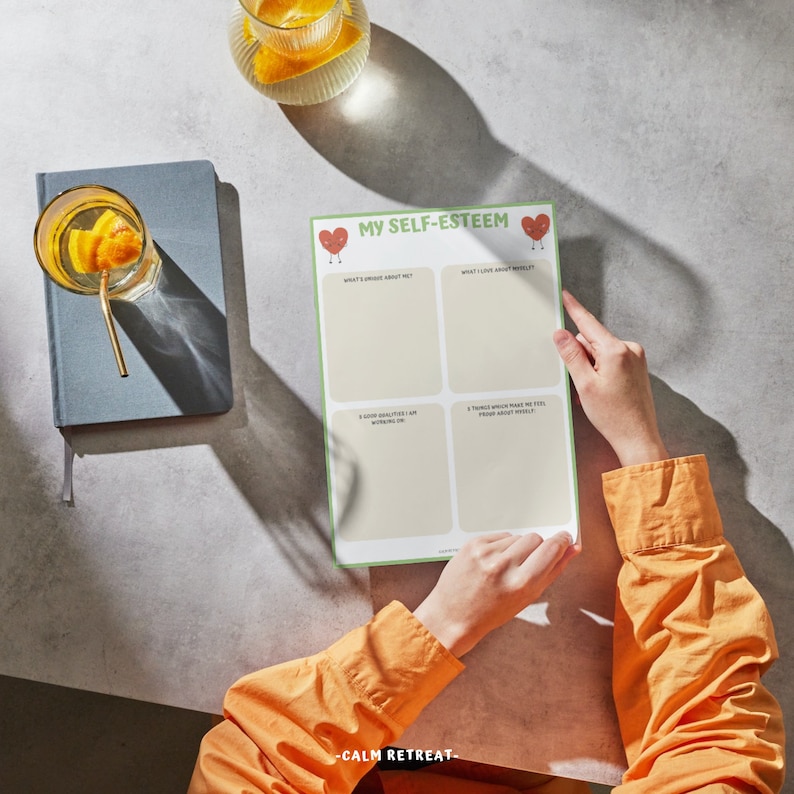 My Self-esteem Fillable Worksheet for Kids Teens, Forgiving Myself ...