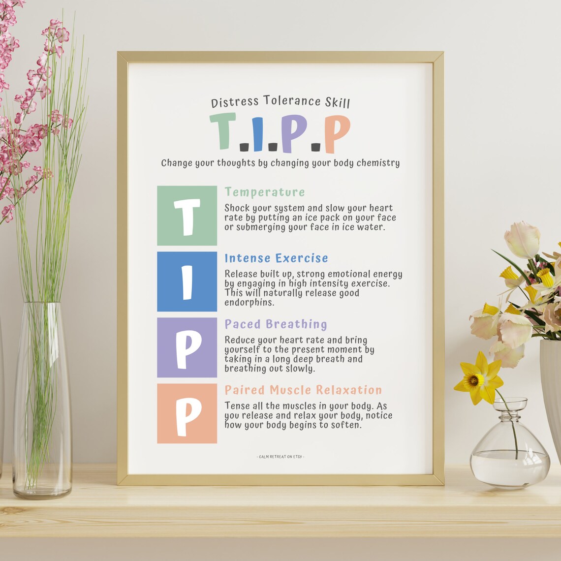DBT Poster, Tipp Coping Skill, DBT, Therapy Office Decor, Therapy ...