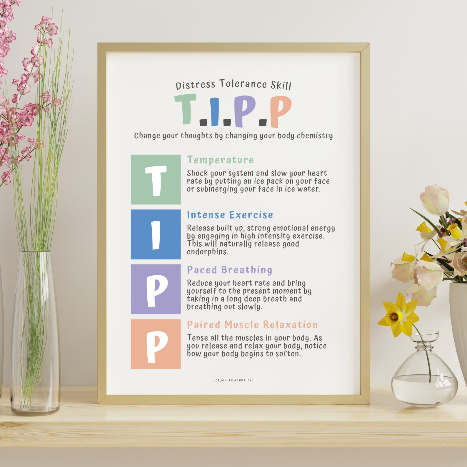 DBT Poster, Tipp Coping Skill, DBT, Therapy Office Decor, Therapy ...