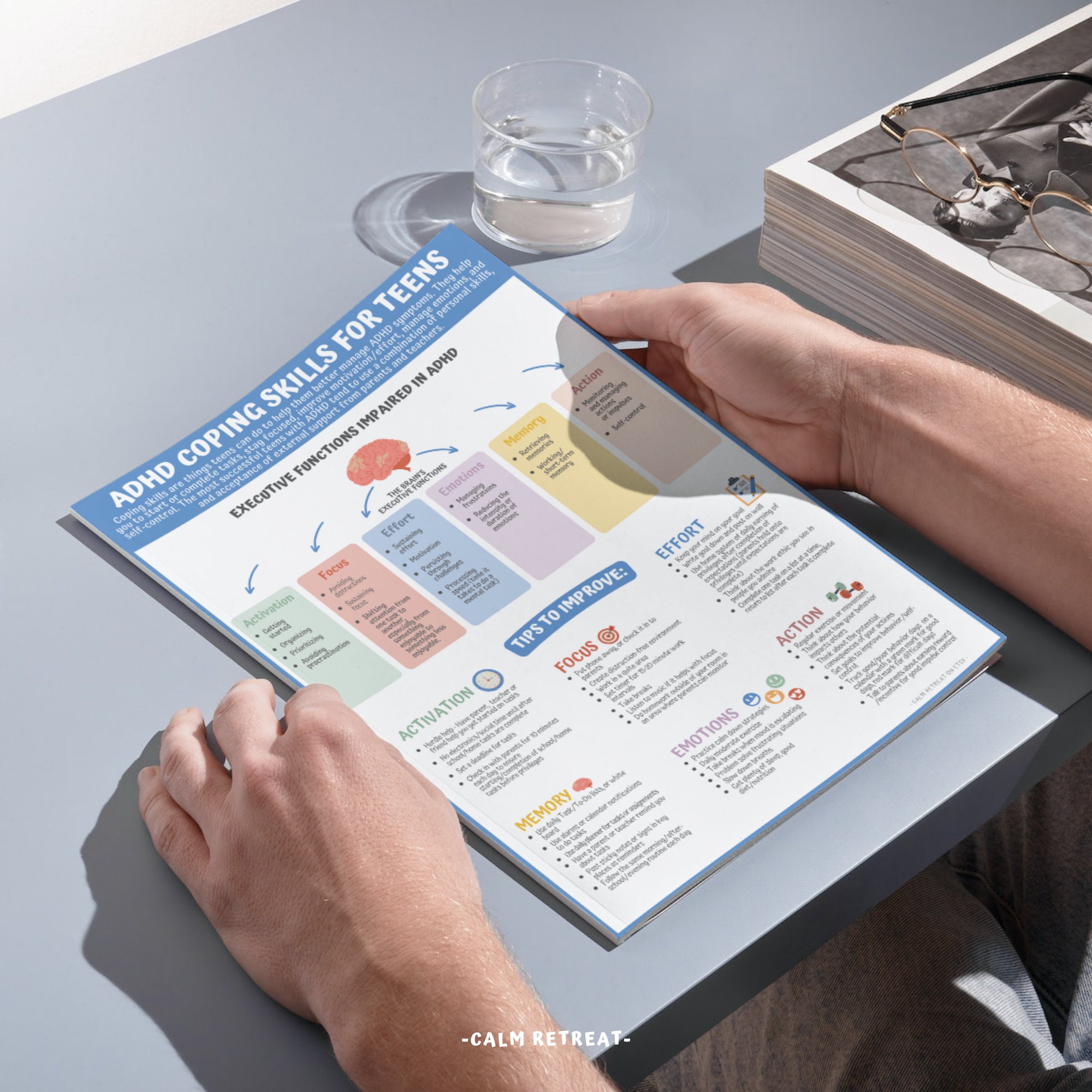 ADHD Coping Skills Handout Poster for Teens: Executive Functioning ...