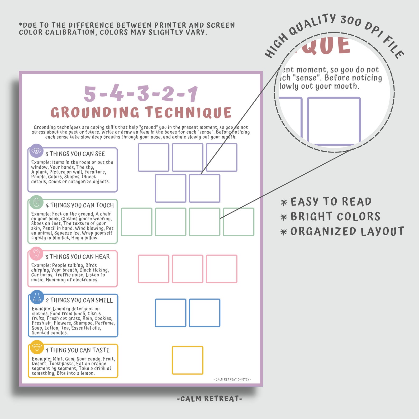 Grounding Techniques Worksheet, Coping Skills Worksheets for Kids ...