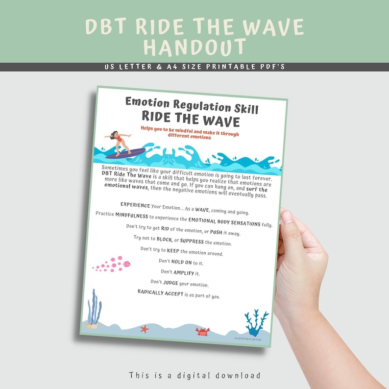 DBT Ride the Wave Handout, Emotion Regulation Skills PDF, Dialectical ...