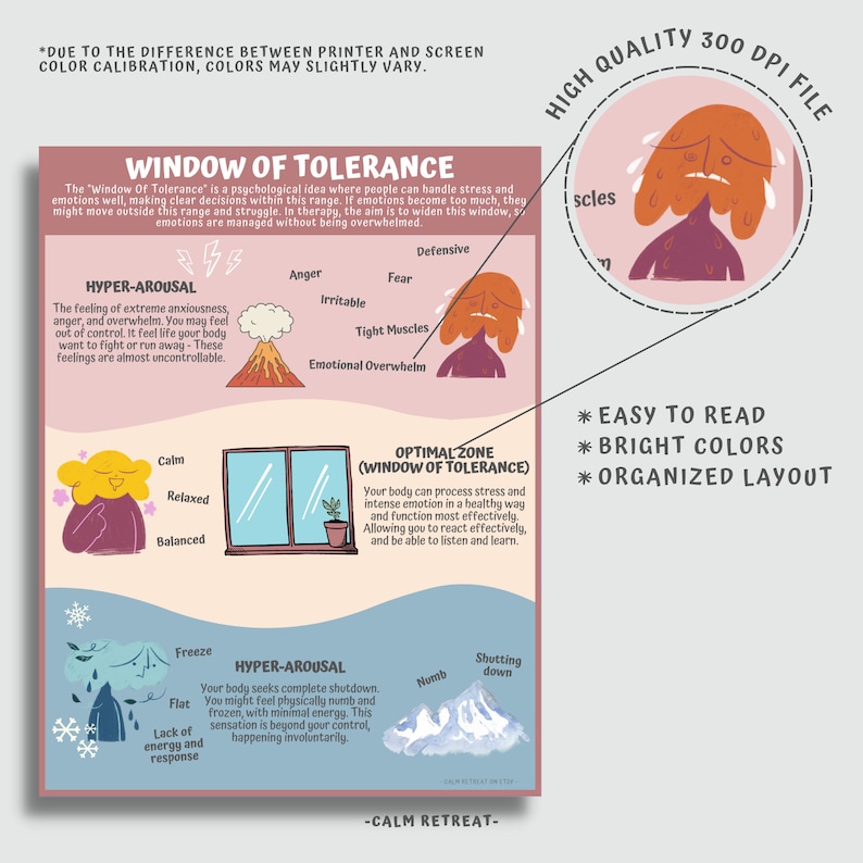 DBT Window of Tolerance Handout: Therapy Aid (PDF) - Etsy