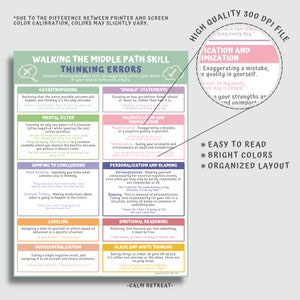 DBT Cognitive Distortions Handout: Thinking Errors, Middle Path Skill ...