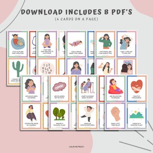 32 Anger Coping Skills Flashcards, Calming Corner, Awareness Grounding ...