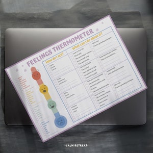 Feelings Thermometer Worksheet, Printable Coping Skills Worksheets for ...