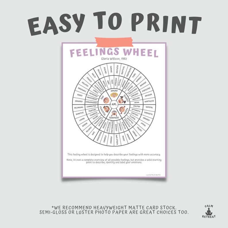 Colouring Feelings Wheel Handout, Emotions Poster, Mental Health ...