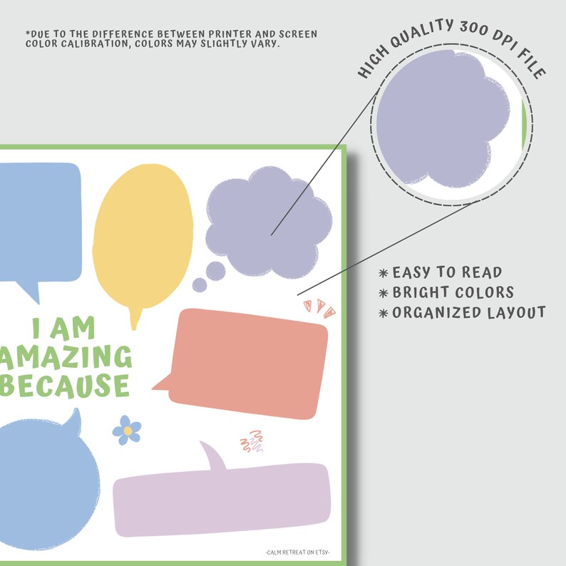 Self-esteem Fillable Worksheet, I Am Amazing Because PDF, Self-esteem ...