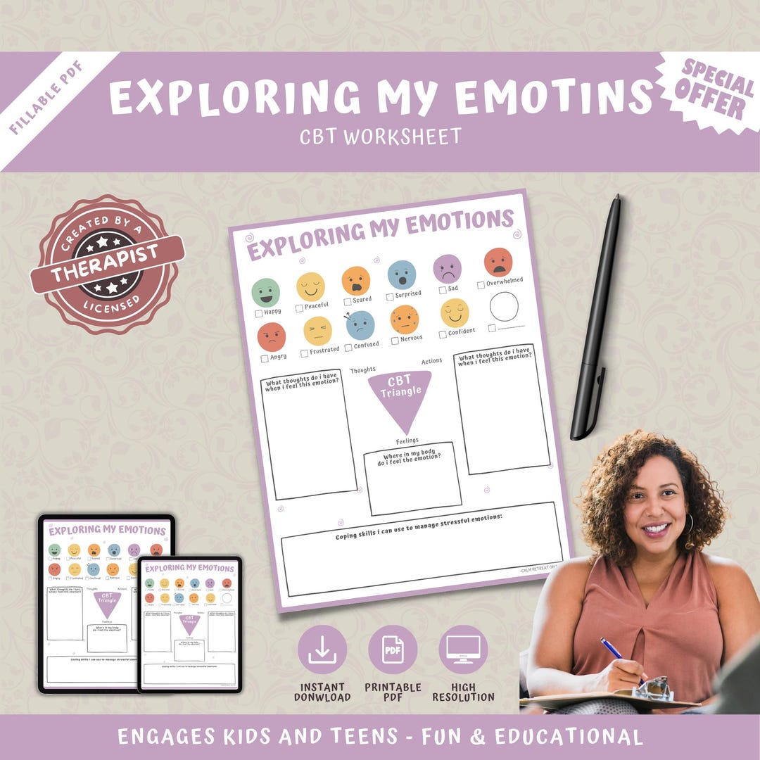 Feelings Check-in CBT Worksheet for Kids & Teens (digital Download) - Etsy