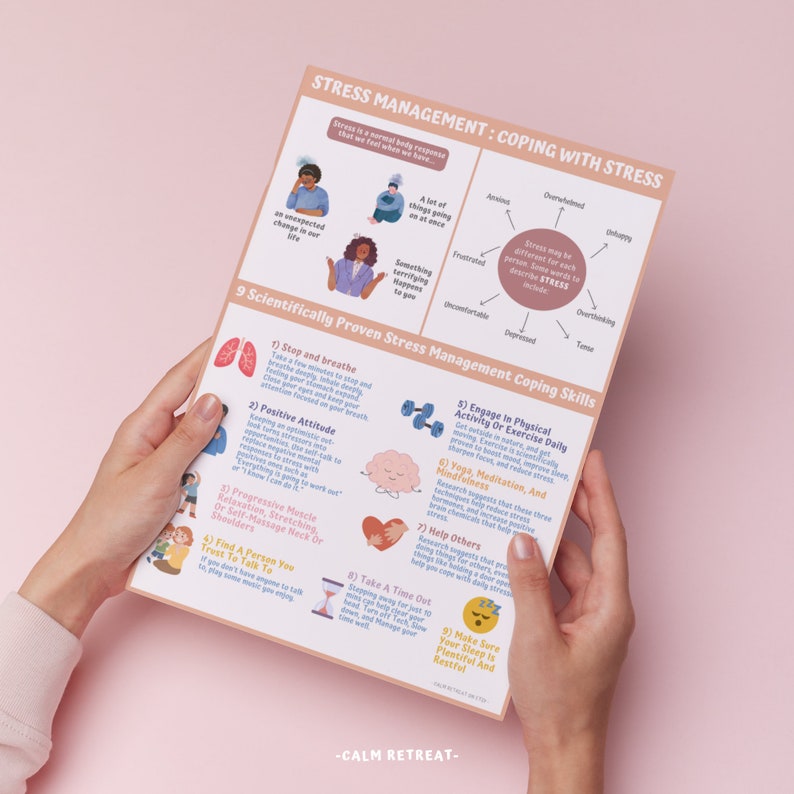 Stress Management Coping Skills Handout: Mental Health Printable (PDF ...