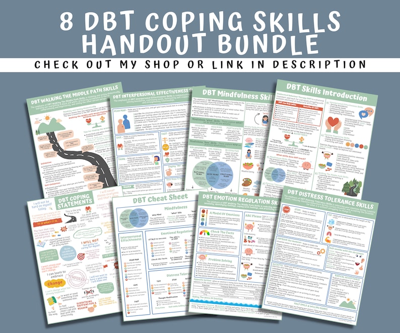 DBT Coping Skills Printable Handout, Therapist Resources, Therapy ...