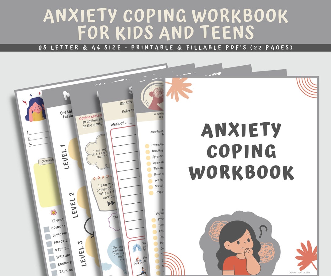 Anxiety Worksheets Bundle for Kids & Teens, Mental Health Counseling ...