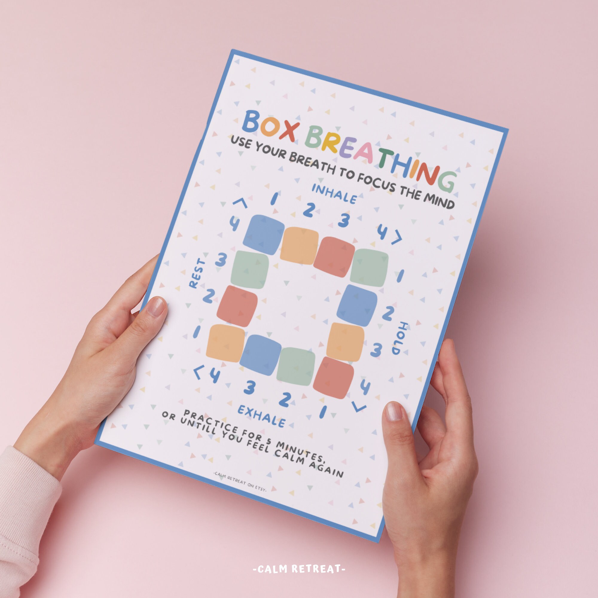 Box Breathing Poster, Calming Corner Poster, Breathing Poster ...