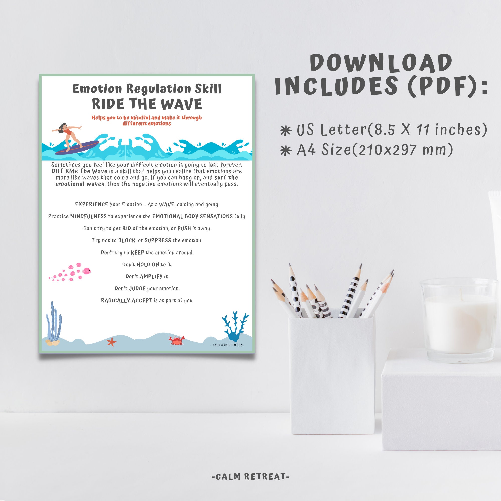 DBT Ride the Wave Handout, Emotion Regulation Skills PDF, Dialectical ...