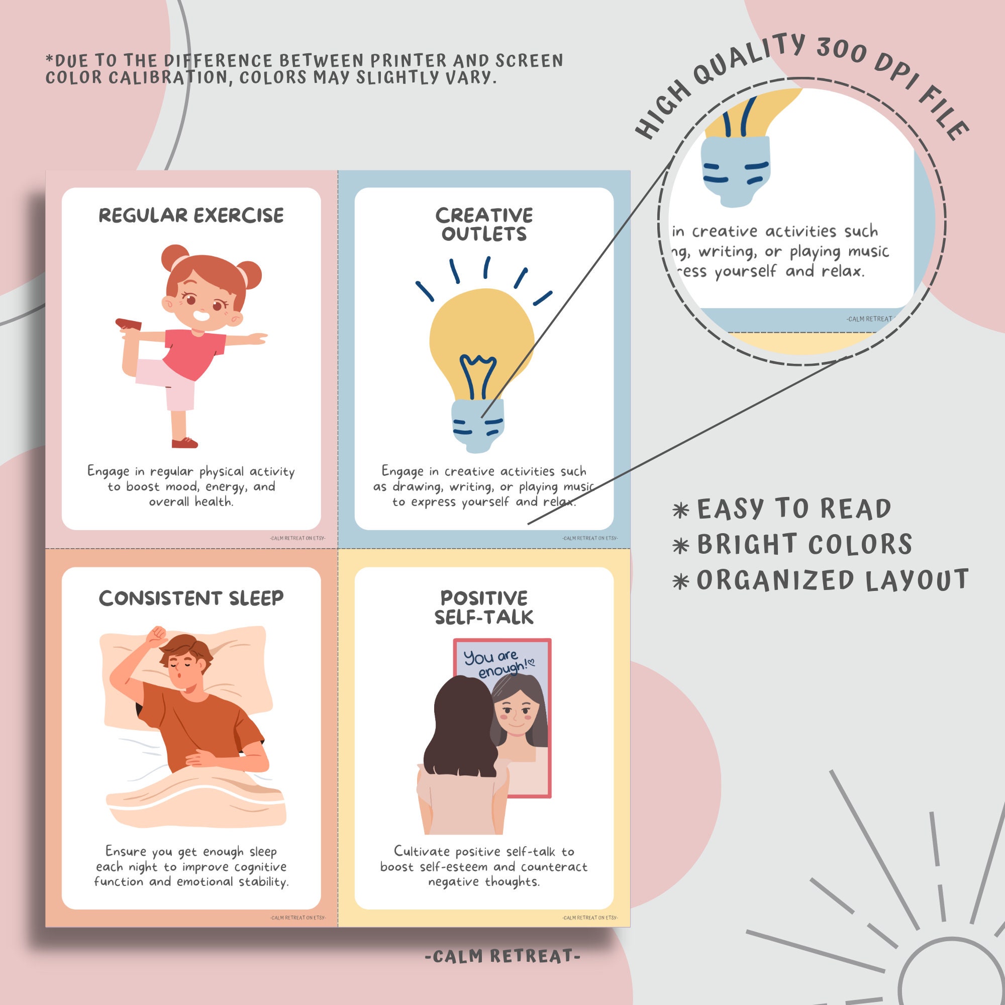 ADHD Coping Skills Flashcards for Adults: Grounding & Calming ...