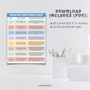 Executive Functioning Strategies Chart, ADHD Coping, Autism Therapeutic ...
