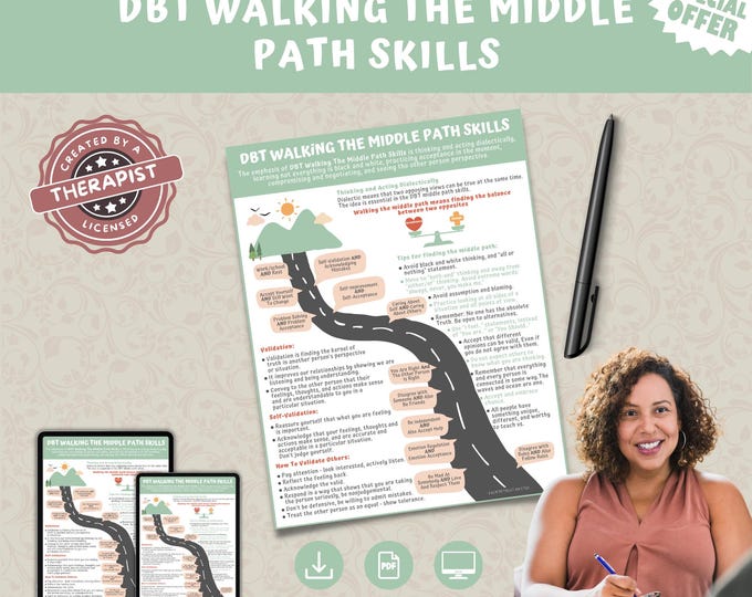 DBT Cheat Sheet, DBT Skills, Borderline, Bpd, Therapy Worksheet, Mental ...