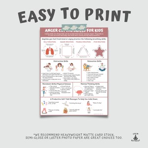 Anger Management Print, Anger Coping Skills for Kids & Teens, Anger ...