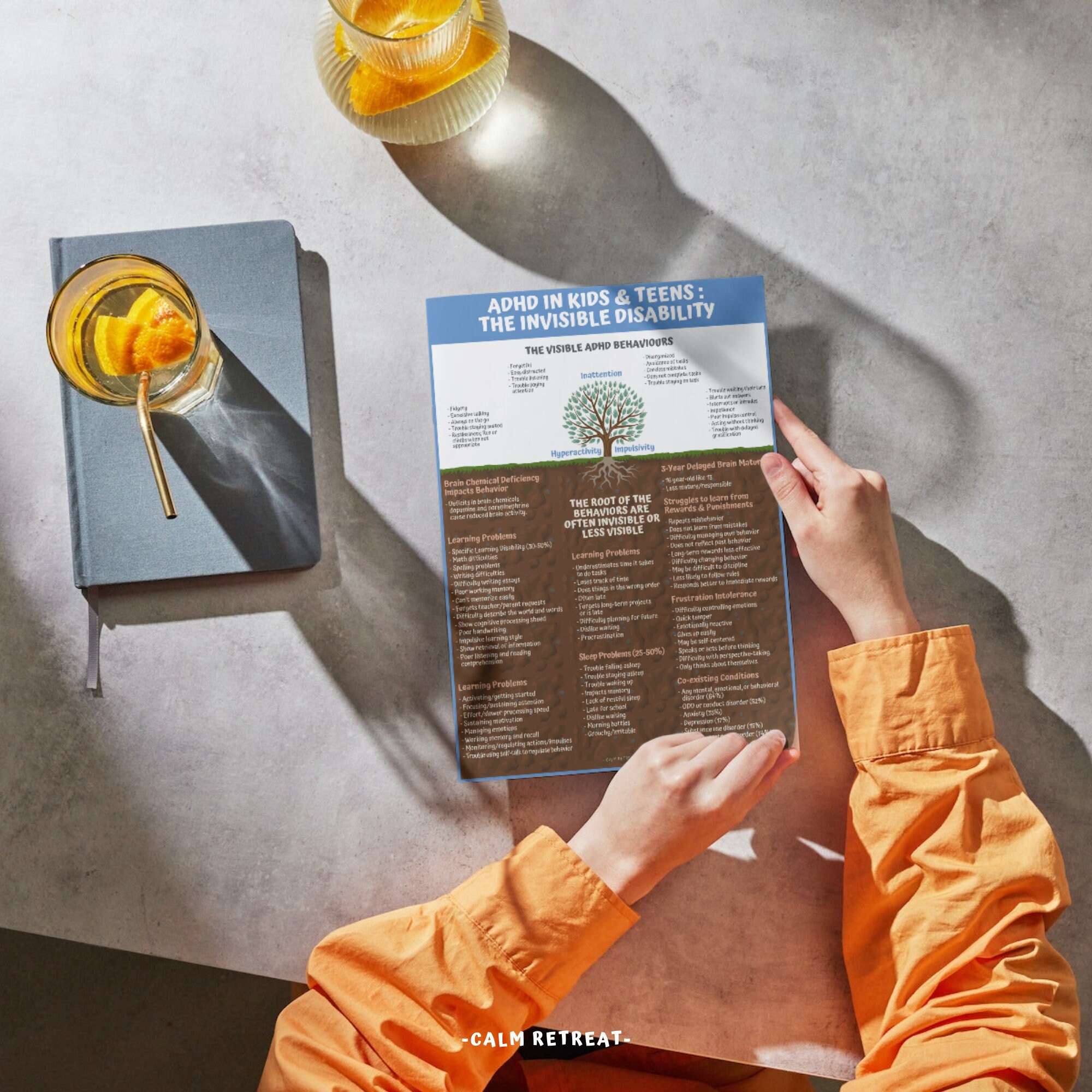 ADHD Printable Handout for Kids & Teens, Attention Deficit Disorder ...