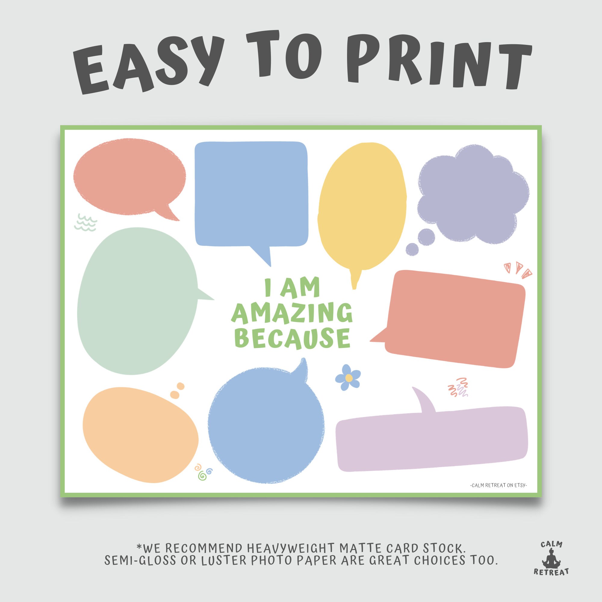 Self-esteem Fillable Worksheet, I Am Amazing Because PDF, Self-esteem ...