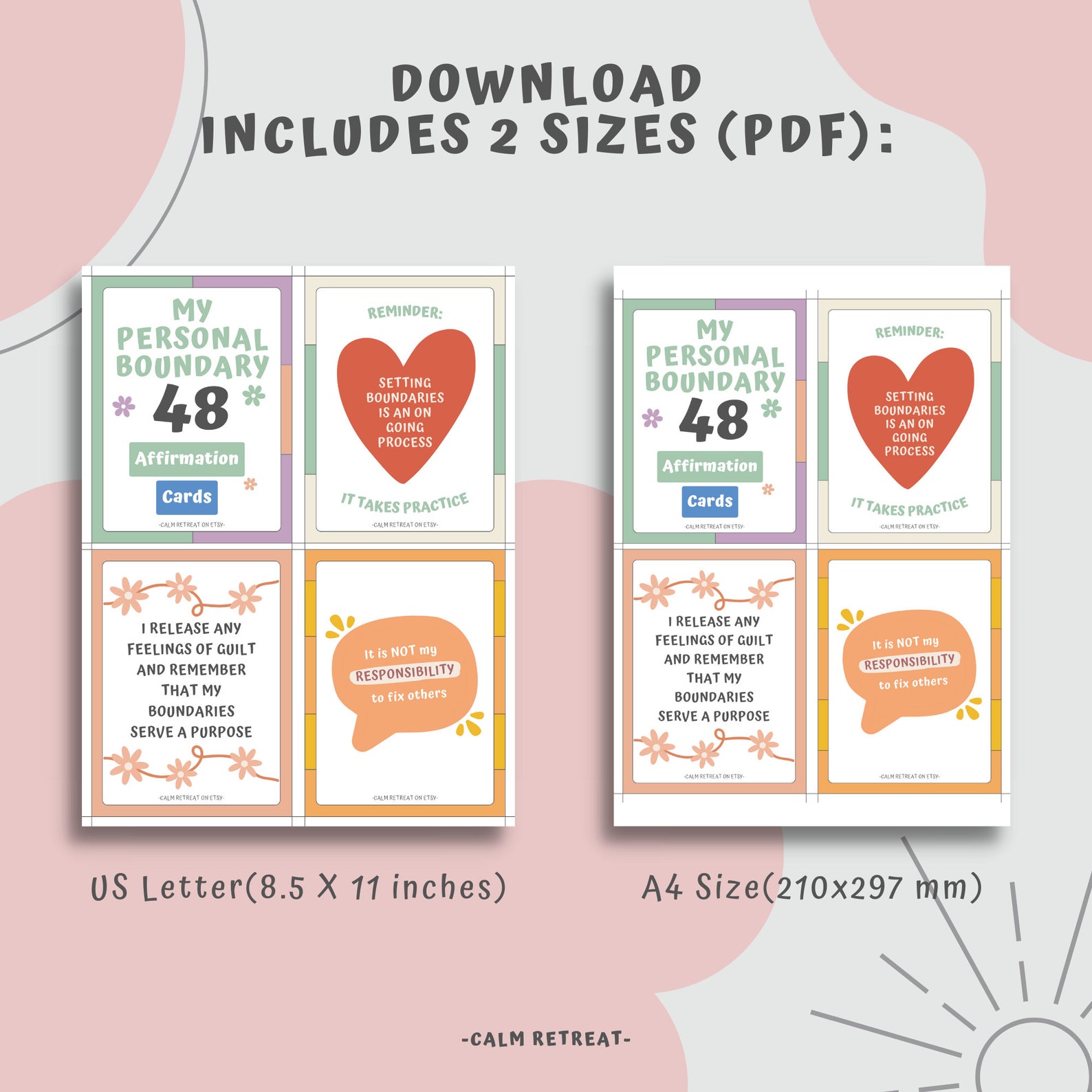 Personal Boundaries 48 Flash Cards, Setting Healthy Boundaries Cards ...