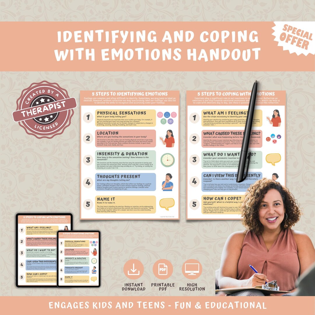 Emotions Identification & Coping Tool: Mental Health Print (PDF ...