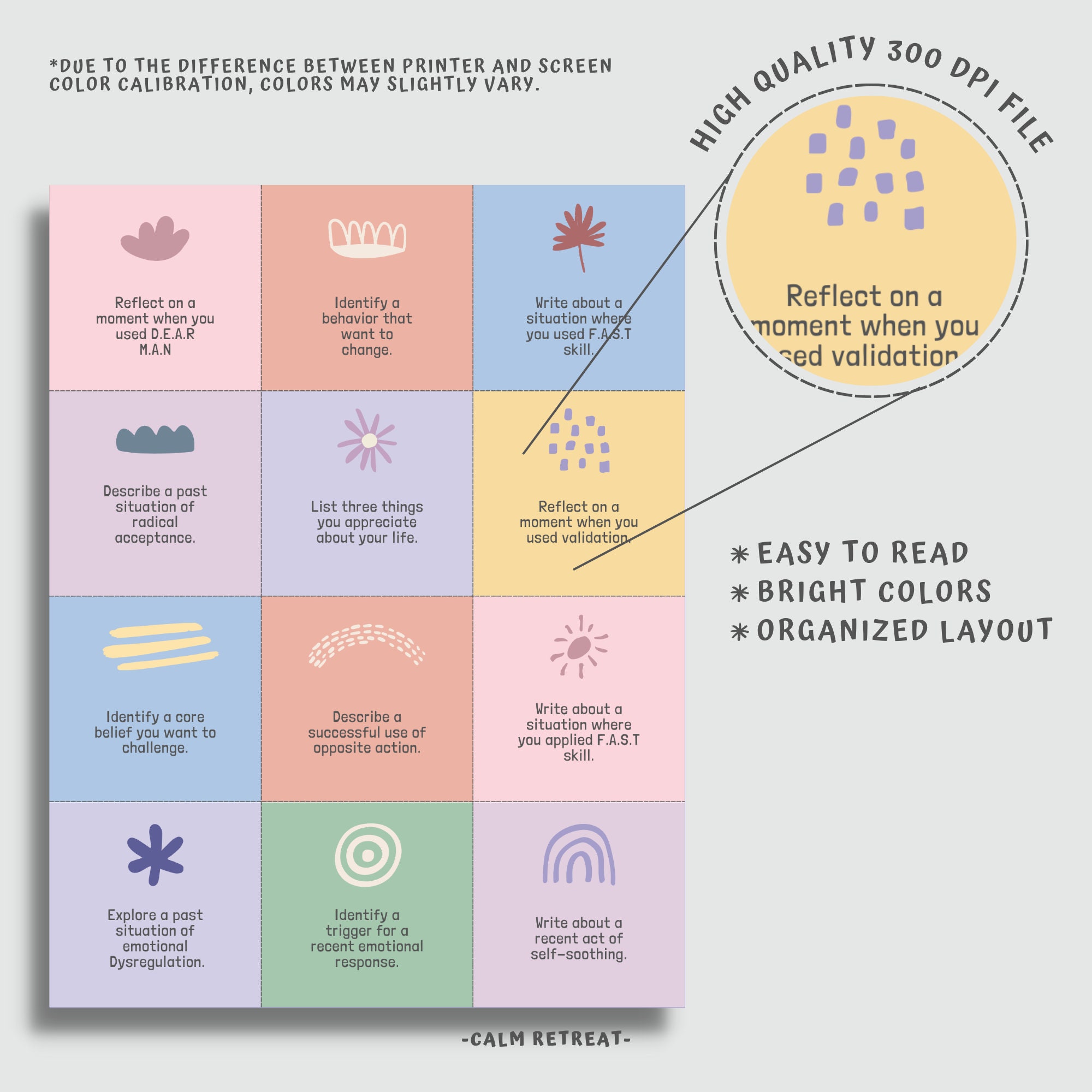 DBT Journal Prompts, Emotional Regulation, Mindfulness, Distress ...