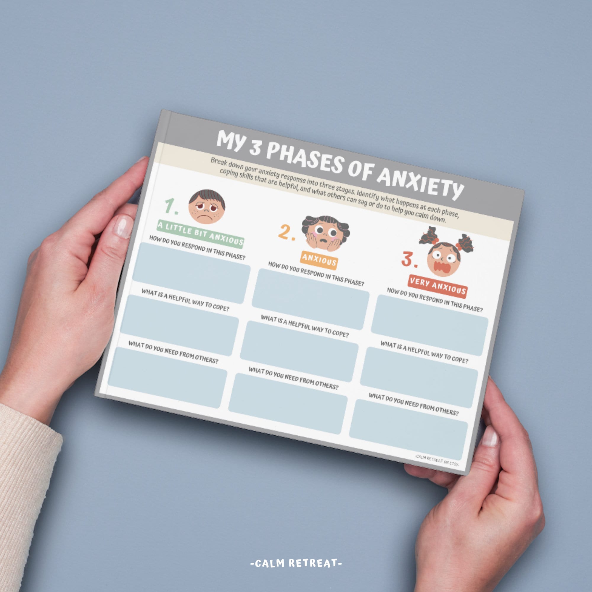 My 3 Phases of Anxiety Worksheet, Anxiety Resource, Therapy, Therapist ...