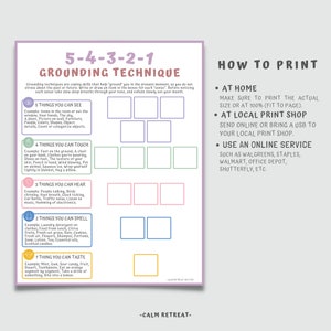 Grounding Techniques Worksheet, Coping Skills Worksheets for Kids ...