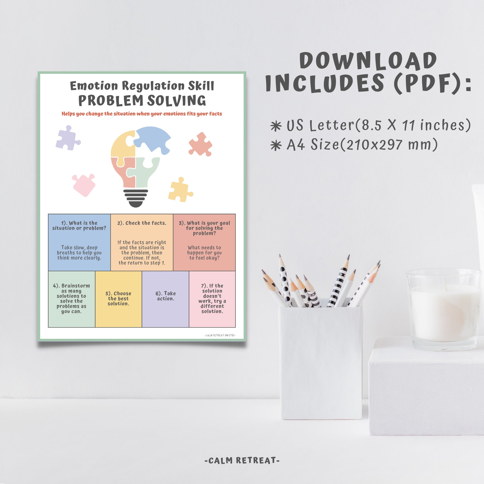 DBT Problem Solving Handout: Emotion Regulation Skills (PDF Download ...