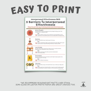 DBT Barriers to Interpersonal Effectiveness Handout, Dialectical ...