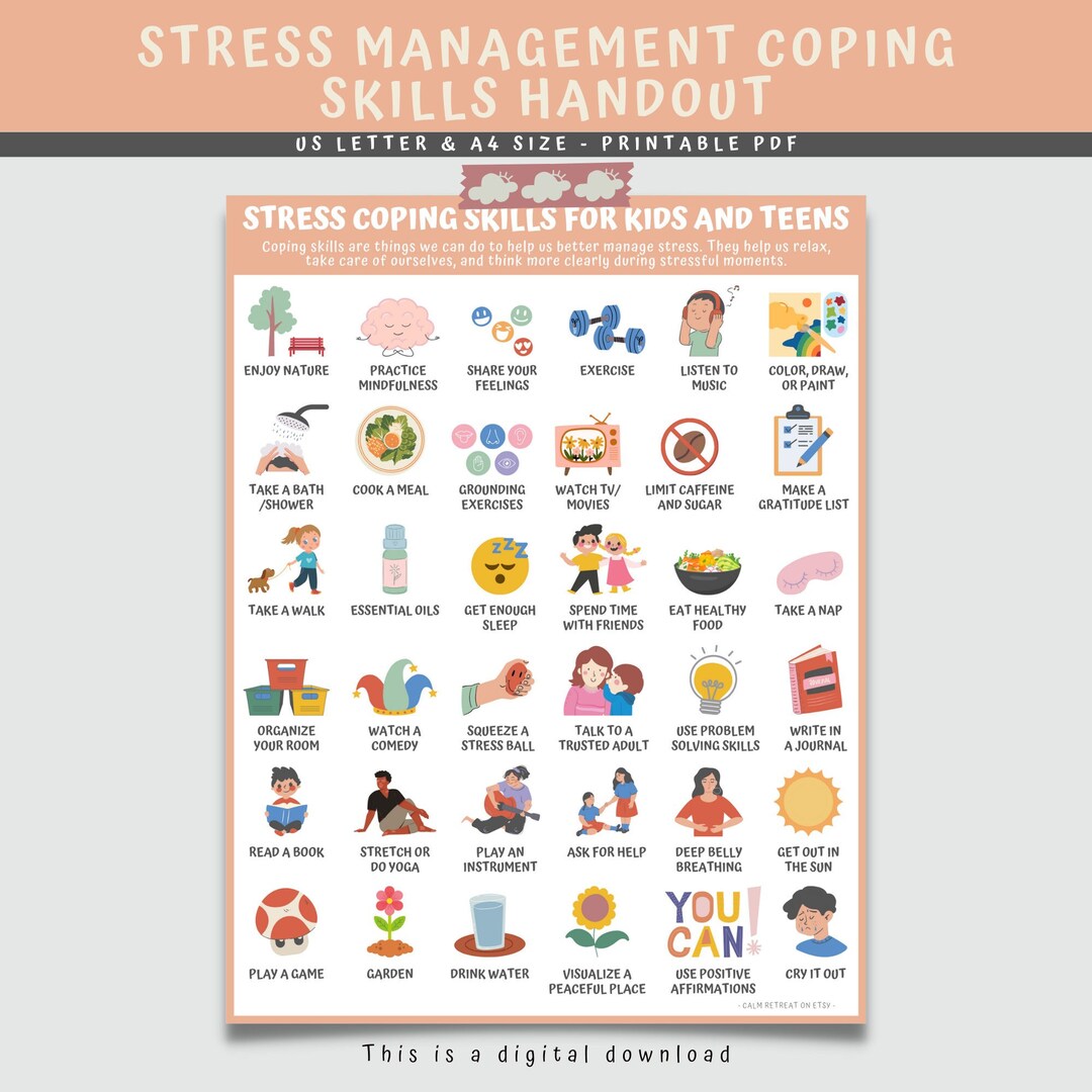 Stress Management Coping Skills for Kids & Teens, Anxiety Relief ...
