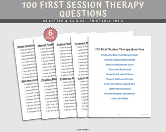 100 First Session Therapy Questions - Digital Guide for Therapists ...