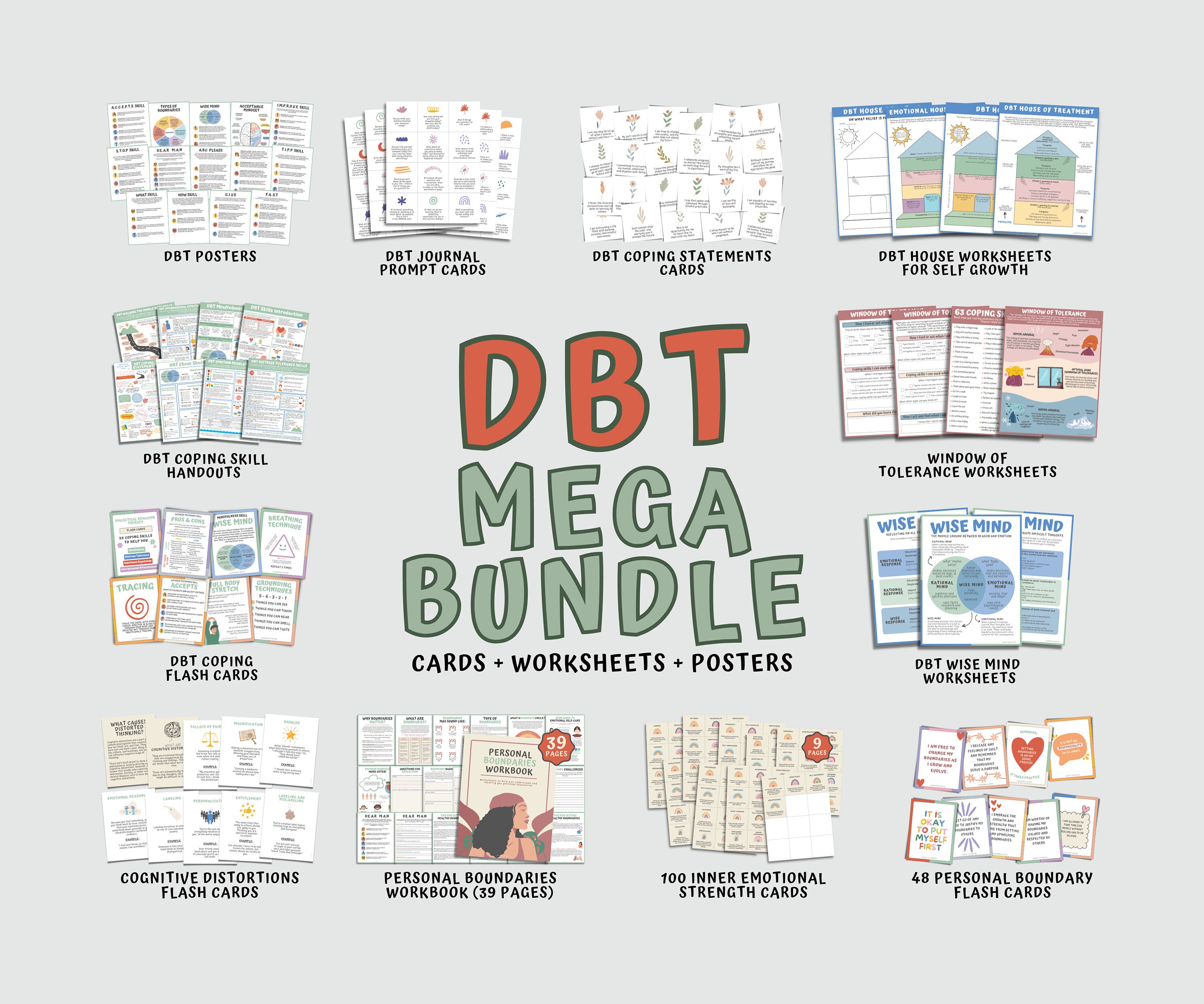 DBT Bundle, DBT Worksheets, DBT Cheat Sheet, Dbt Skills, Dbt Workbooks ...