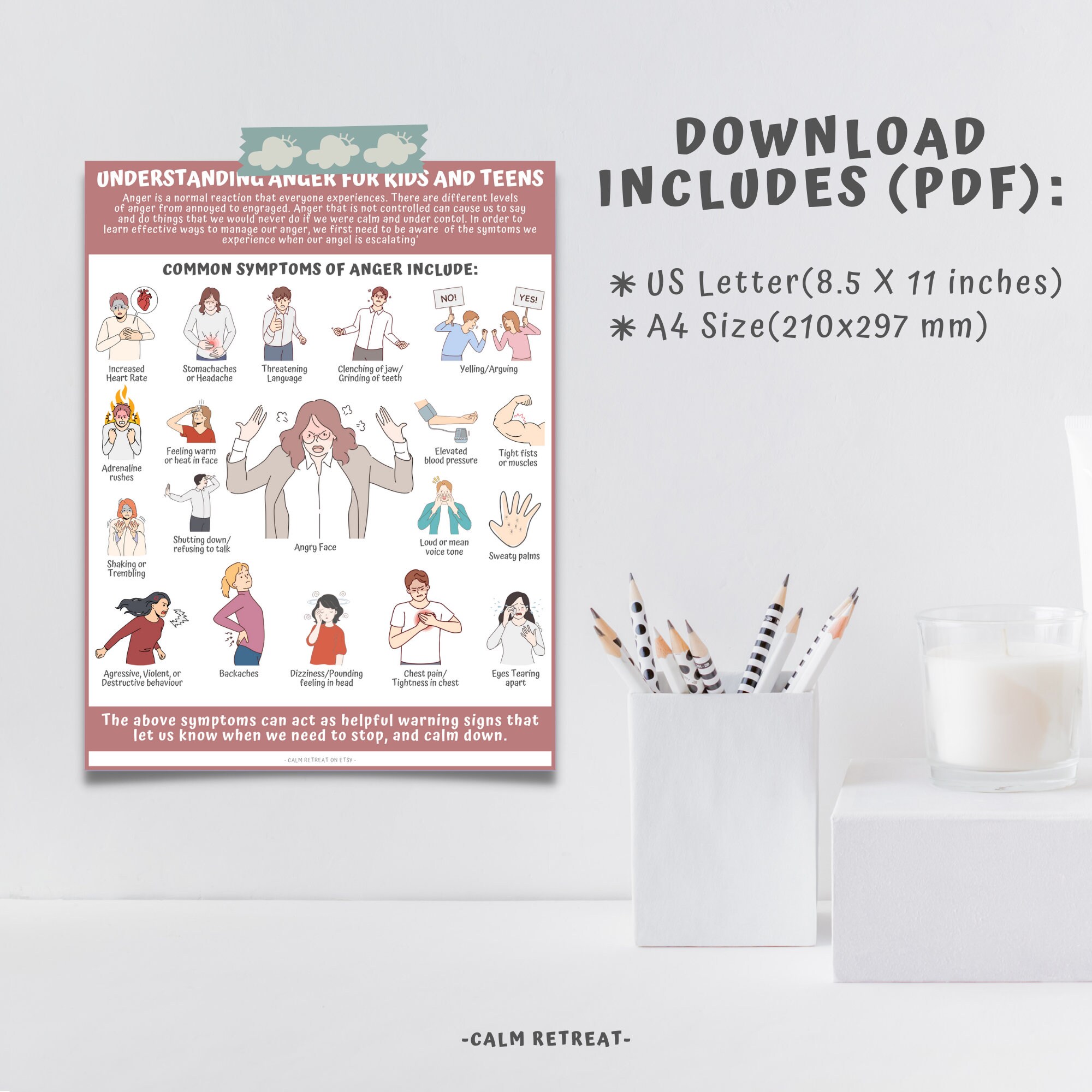 Anger Management Skills Handout: Coping Strategies for Kids & Teens ...