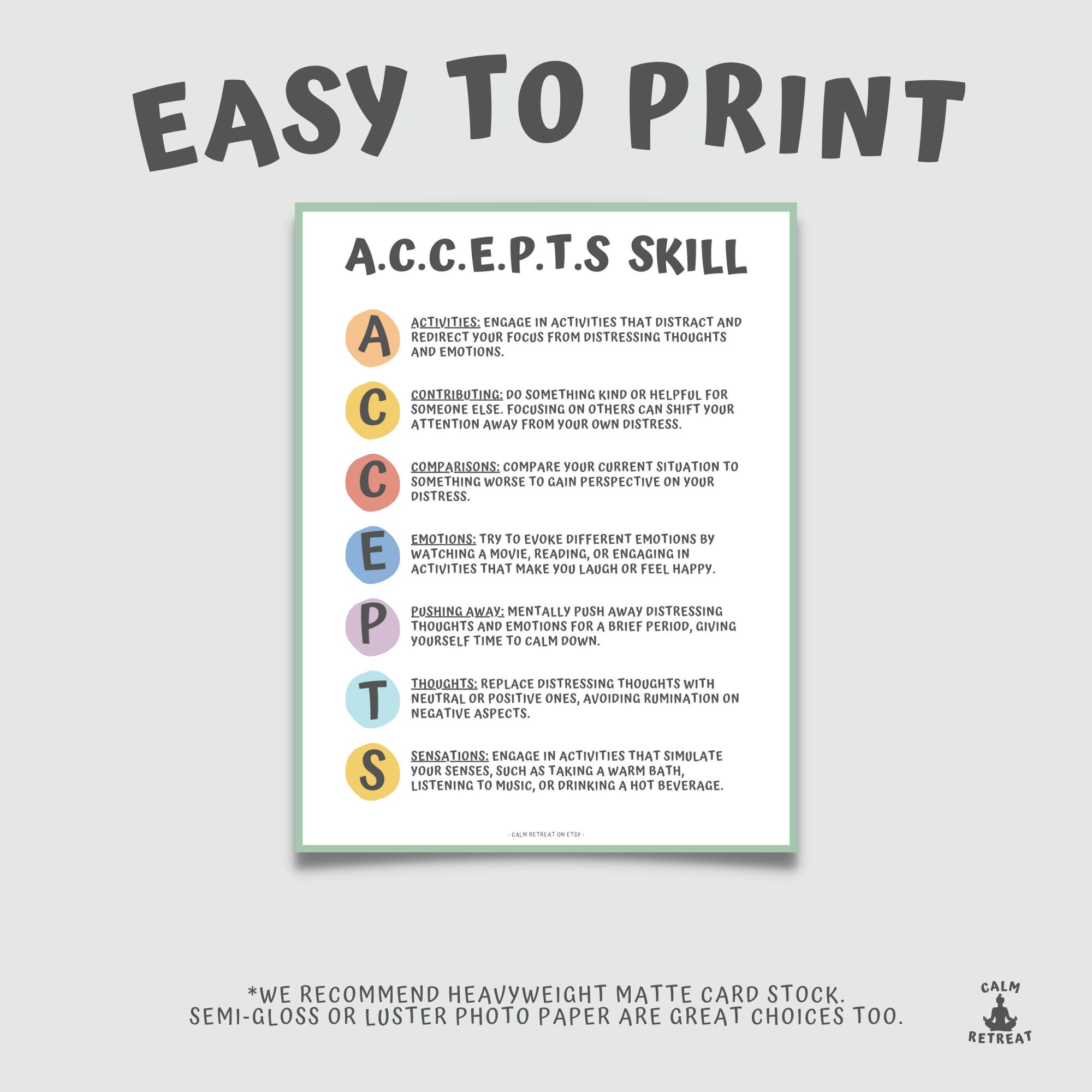 14 DBT Coping Skills Posters, Dialectical Behavior Therapy, Trauma ...