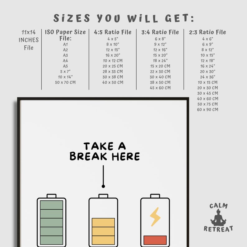 Take a Break Poster: Mental Health Art Print (digital Download) - Etsy